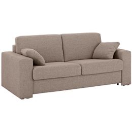 Schlafsofa Home Affaire, B:200cm H:85cm T:100cm, braun, Struktur/Luxus-Microfaser (100% Polyester);Struktur fein ( 100% Polyester), Wohnzimmer,