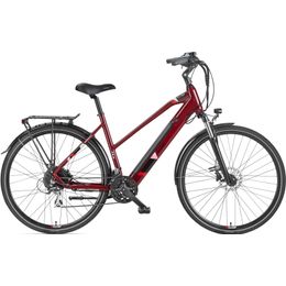 E-Bike Telefunken "Expedition XC940" E-Bikes Gr. 50 cm, 28 Zoll (71,12 cm), rot (weinrot) E-Bikes Trekking Elektrofahrrad, Damen, 28 Zoll, 36 V 417,6 Wh Akku, Pedelec