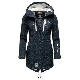 Funktionsmantel Marikoo "Zimtzicke" Gr. XXL (44), blau (nachtblau) Damen Mäntel sportlicher Softshell Parka mit Kapuze