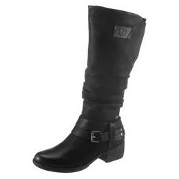 Winterstiefel Rieker Gr. 39 (5,5/6), Normalschaft, schwarz Damen Schuhe mit auffälliger Schnalle