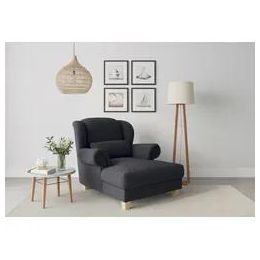 Loveseat Home Affaire "Loveseat Queenie" Sessel Gr. Struktur fein, B/H/T: 125 cm x 111 cm x 146 cm, grau (graphite) mit softem, weichem Sitzkomfort, zeitloses Design, inkl. Zierkissen