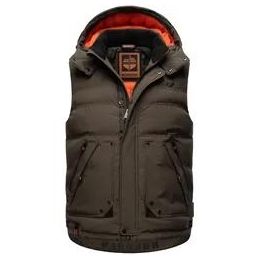 Steppweste STONE HARBOUR "Egoor" Gr. XL (54), grau (anthrazit) Herren Westen Sportliche Outdoorweste mit abnehmbarer Kapuze