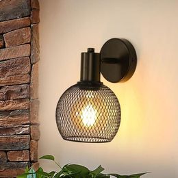 Comely - Retro Wandlampe aus Metall, Wand Leselampe aus Eisen für Nachttisch, E27 Fassung für Wohnzimmer, Schlafzimmer, Büro (Glühbirne nicht