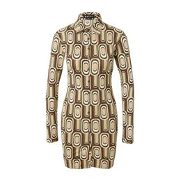 Motel Kleid 'Avaya' Damen Gr&ouml;&szlig;e 32 beige / braun / hellgr&uuml;n / schwarz / wei&szlig; Sommerkleid