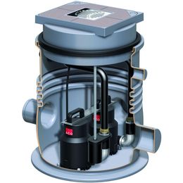 Aco Sinkamat duo Kleinhebeanlage mit Abdeckplatte, P1=0,3 kW P2=0,13 kW
