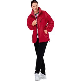 Damen Fleecejacke mit elastischen &Auml;rmelb&uuml;ndchen rot, Gr&ouml;&szlig;e 44/46