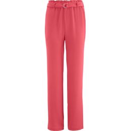 Damen Hose mit fixiertem G&uuml;rtel grapefruit, Gr&ouml;&szlig;e 56