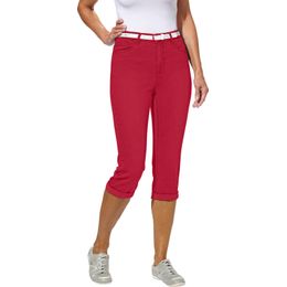 CR&Eacute;ATION L Damen Caprijeans inklusive G&uuml;rtel rot Gr&ouml;&szlig;e 52
