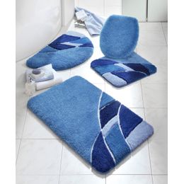 Hagemann unisex Badematte blau, Gr&ouml;&szlig;e 50x80 cm - Duschvorlage halbrund