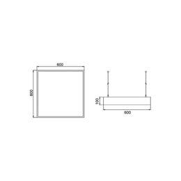 Brumberg LED-Hängeleuchte Biro Square on/off, silber, 4.000K