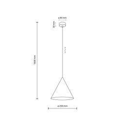 TK Lighting Hängeleuchte Cono, weiß, Ø 25 cm, Stahl, einflammig