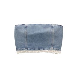 Pull&Bear Pull&bear Top Damen Gr&ouml;&szlig;e XS blue denim / wei&szlig;