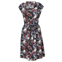 KOROSHI Kleid Damen Größe 44 blau / dunkelrot / schwarz / weiß Winterkleid
