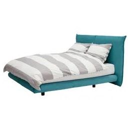 Boxspringbett Tom Tailor HOME "SOHO PILLOW BOX" Komplettbetten Gr. Cord TRI ohne Tom Tailor Print, Liegefläche B/L: 200cm x 200cm, H2/H3, 5-Zonen-Tonnentaschen-Federkern-Partnermatratze, blau (seagreen tri 626) Boxspringbett in Schwebeoptik, Kopfteil Kissenform, Höhe 120 cm