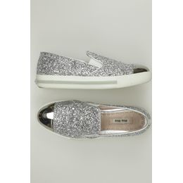 Miu Miu Damen Halbschuh, silber, Gr. 37