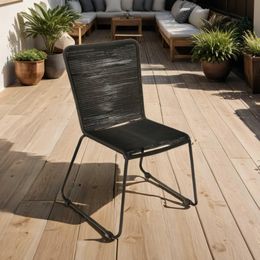 Esszimmerstuhl Rope Chair Polyester Schwarz Eisen-Gestell schwarz ISRA