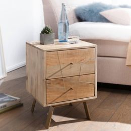 FineBuy Nachtkonsole SIKAR Nachttisch Boxspringbett Nachtkästchen Holz massiv