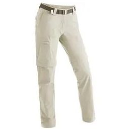 Funktionshose Maier Sports "Inara slim zip" Gr. 24, Kurzgrößen, braun (hellbraun) Damen Hosen Wanderhose, zipp-off Outdoor-Hose, 4 Taschen, Slim Fit