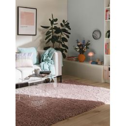 benuta Pop Hochflor Shaggyteppich Ava Rosa 80x150 cm - Bettvorleger für Schlafzimmer