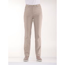 WITT Damen 5-Pocket-Hose mit seitlichem Dehnbund, sesam, Größe 19