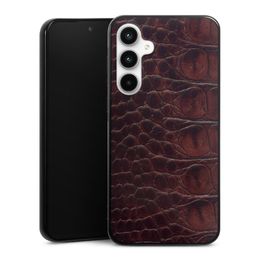 DeinDesign Galaxy A35 5G Handy Silikon H&uuml;lle Case schwarz Handyh&uuml;lle Leather Crocodile Animal Print