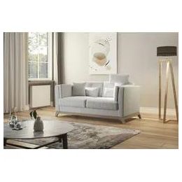 2,5-Sitzer Home Affaire "Viva" Sofas Gr. B/H/T: 183cm x 84cm x 93cm, Chenille, mit Kopfstütze, beige wahlweise mit Holzrahmen aus Buche