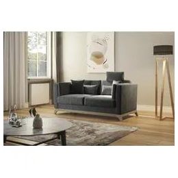 2,5-Sitzer Home Affaire "Viva" Sofas Gr. B/H/T: 183 cm x 84 cm x 93 cm, Microfaser, mit Kopfstütze, braun (schlamm) wahlweise mit Holzrahmen aus Buche