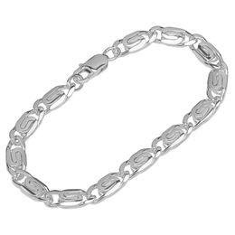 NKlaus Silberarmband Armband 925 Sterling Silber 22cm S Panzerkette ova (1 Stück), Made in Germany, silberfarben
