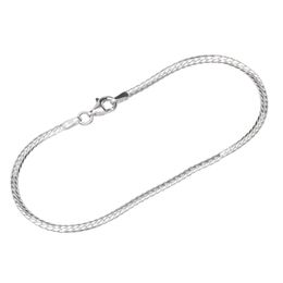 NKlaus Silberarmband Armband 925 Sterling Silber 19cm Panzerkette flach (1 Stück), Made in Germany, silberfarben