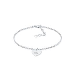 Elli Armband Erbskette Mum Wording Herz Pendant 925 Silber, Herz, silberfarben