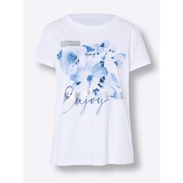 Heine Witt Damen T-Shirt aus reiner Baumwolle, wei&szlig;, Gr&ouml;&szlig;e 34
