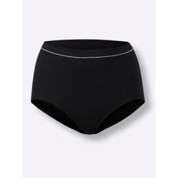 w&auml;schepur w&auml;schepur Damen Taillenslip mit Doppelzwickel, 5x schwarz-grau-meliert + 5x grau-meliert-zitrone, Gr&ouml;&szlig;e 44