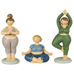 IB Laursen 3 Damen Yoga-Position Dekor Figuren, 5 x 5 x 16 cm, grün, grün