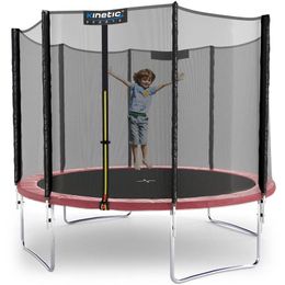 Kinetic Sports - Trampolin Outdoor salto - tüv Rheinland geprüft, Kindertrampolin Set mit Netz, Randpolster, usa Sprungruch - ø 305 cm, Pink-4