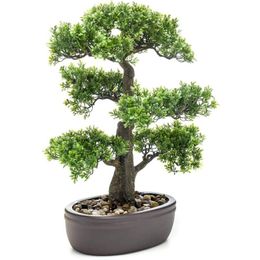 Emerald - Künstliches Mini-Bonsai Ficus in Brauner Schale 43 cm