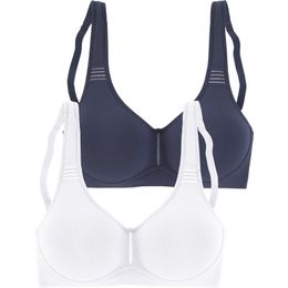 petite fleur by Lascana Damen T-Shirt-BH, marine+wei&szlig;, Gr&ouml;&szlig;e 90C