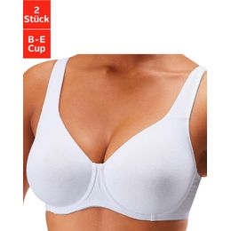 petite fleur by Lascana Damen T-Shirt-BH, wei&szlig;+schwarz, Gr&ouml;&szlig;e 90B