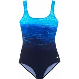 Lascana Damen Badeanzug, blau-bedruckt, Gr&ouml;&szlig;e 36B