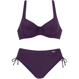 Lascana Damen B&uuml;gel-Bikini, lila, Gr&ouml;&szlig;e 48E