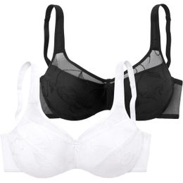 petite fleur by Lascana Damen Minimizer-BH, schwarz+wei&szlig;, Gr&ouml;&szlig;e 80E