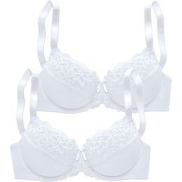 petite fleur by Lascana Damen B&uuml;gel-BH, 2xwei&szlig;, Gr&ouml;&szlig;e 110B