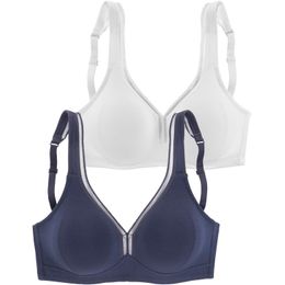 petite fleur by Lascana Damen T-Shirt-BH, schwarz+wei&szlig;, Gr&ouml;&szlig;e 80B