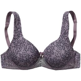 Nuance by Lascana Damen T-Shirt-BH, taupe-schwarz, Gr&ouml;&szlig;e 95B