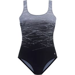 Lascana Damen Badeanzug, schwarz-grau, Gr&ouml;&szlig;e 38D