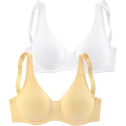 petite fleur by Lascana Damen Minimizer-BH, gelb+wei&szlig;, Gr&ouml;&szlig;e 95C