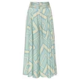 Lascana Damen Hosenrock, mint-gelb-blau bedruckt, Gr&ouml;&szlig;e 34