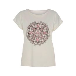 Vivance Damen Kurzarmshirt, creme, Gr&ouml;&szlig;e 40/42