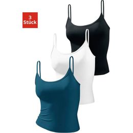 Vivance Active by Lascana Damen Unterhemd, petrol, schwarz, wei&szlig;, Gr&ouml;&szlig;e 40/42