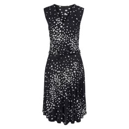 Vivance Damen Jerseykleid, schwarz-wei&szlig;-bedruckt, Gr&ouml;&szlig;e 46