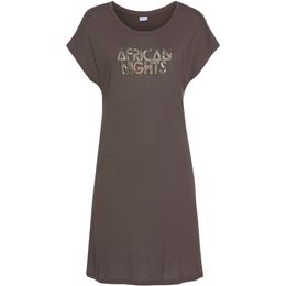 Lascana Damen Nachthemd, braun, Gr&ouml;&szlig;e 32/34